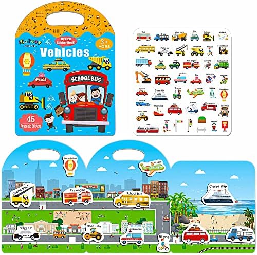 Reusable Sticker Books for Kids 3-6 Toys, Includes 4 Themes Animals ...