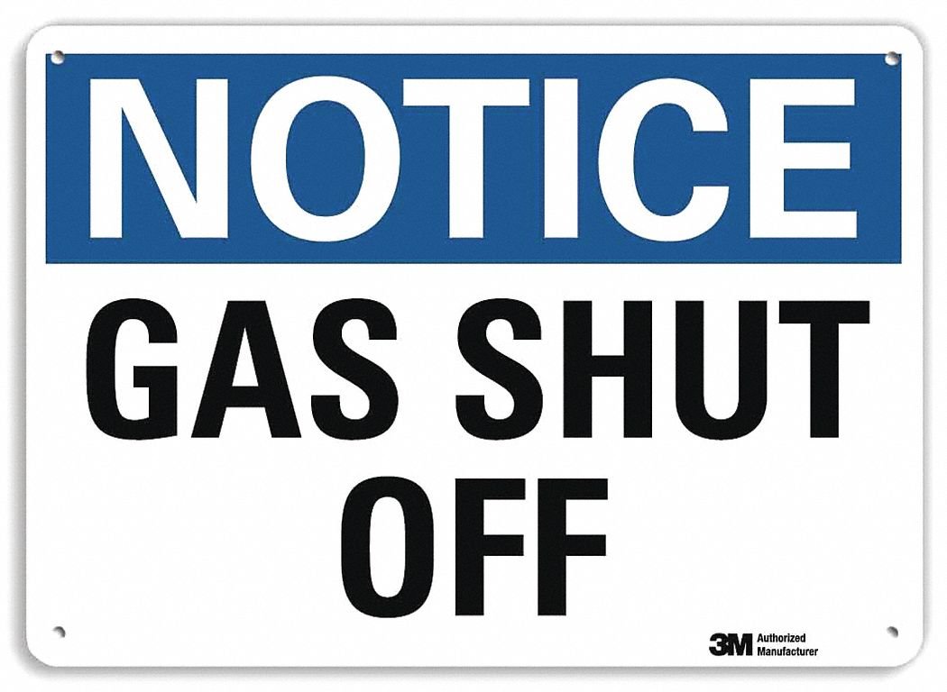 SmartSign by Lyle U5-1240-RA_10X7 "Notice Gas Shut Off" Reflective ...