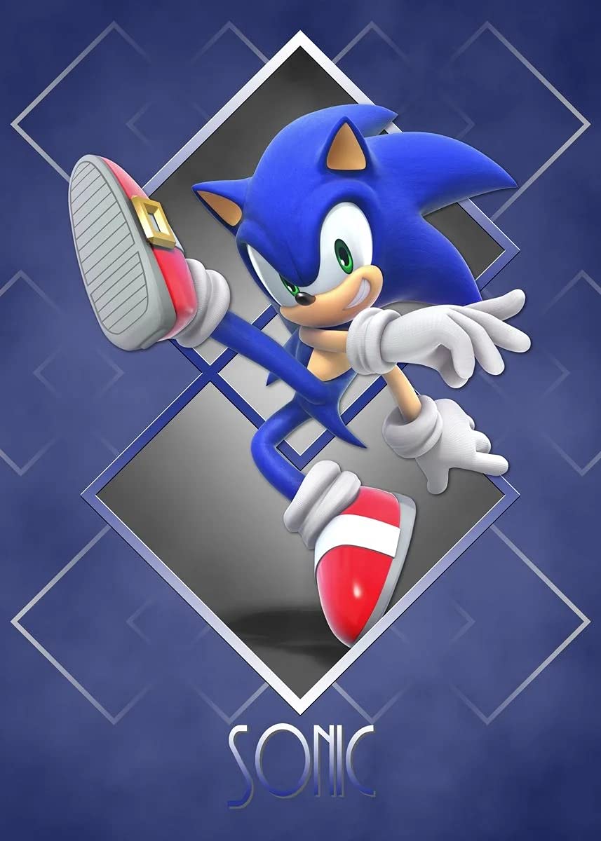 Sonic Hedgehog Japanese Anime Sega Video Game Superhero Film Print ...