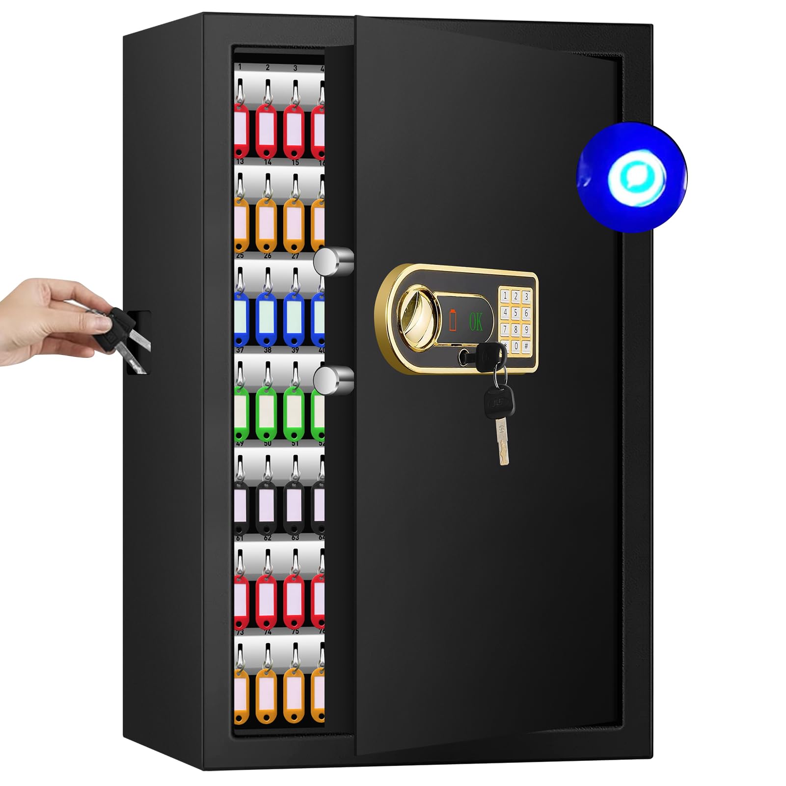 Snapklik.com : TOTOY 144-Keys Storage Safe Wall Mount