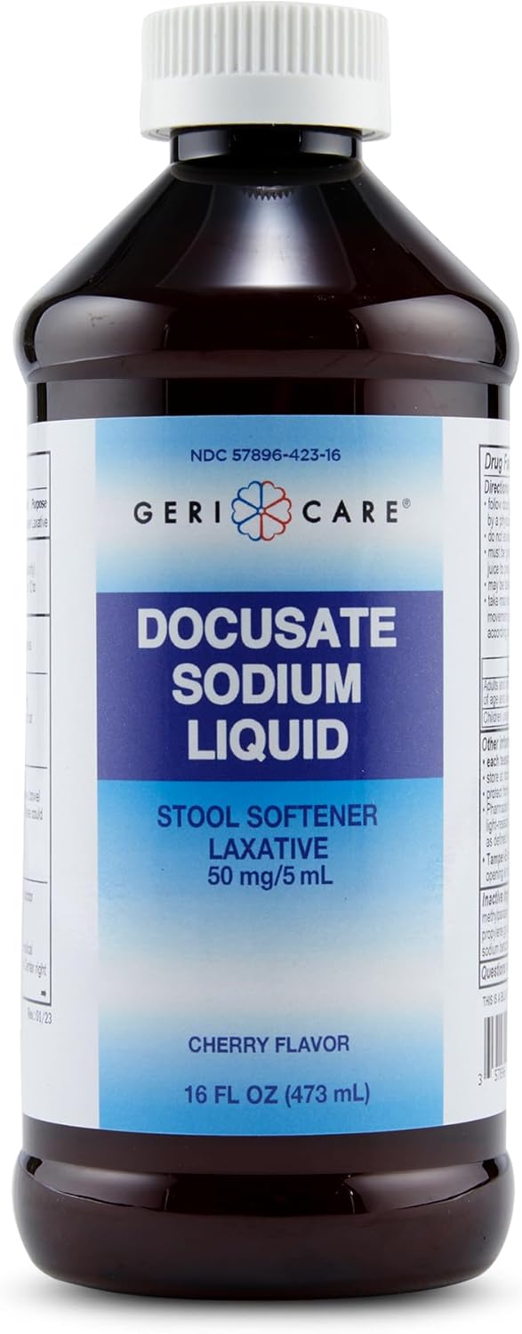 Amazon.com: Docusate Sodium Liquid Stool Softener by GeriCare- Gentle ...