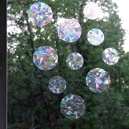 60 x Etched Glass Safety Windows Stickers for Glass - 50mm Round Glass ...