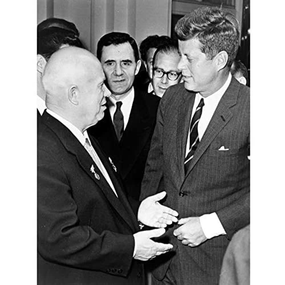 John F Kennedy Nikita Khrushchev Cold War Vintage Photo Art Print ...