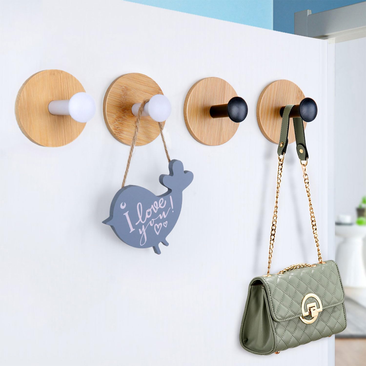 Amazon.com: BeiLeiNiceHK Wall Hooks Adhesive,4 Pieces Utility Coat ...