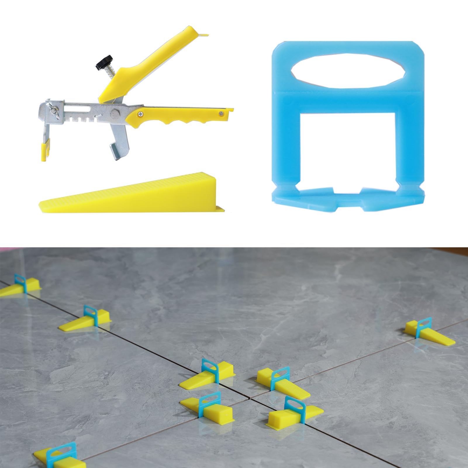 PavePoP Tile Leveling System with 600 Premium Blue Tile Spacers,200 ...