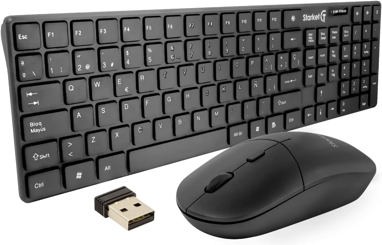Kit De Teclado Y Mouse Starket Sk-002 Español De Color Negro : Amazon ...