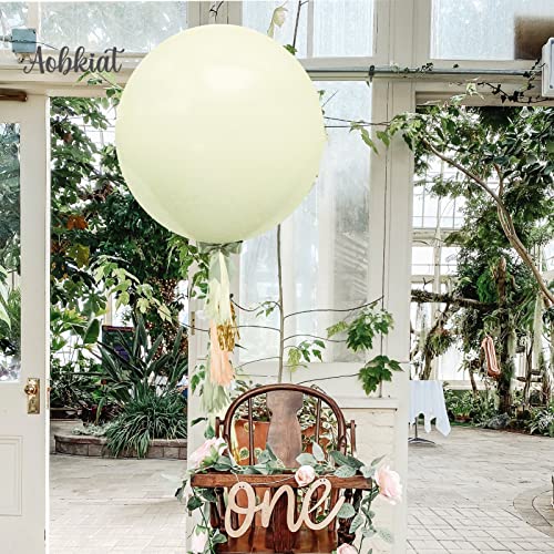 AOBKIAT Ballons géants vert clair de 91,4 cm avec deux guirlandes de ...