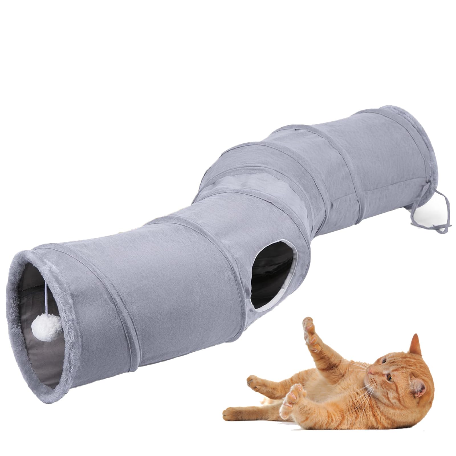 Amazon.com: TiLanmiy Cat Tunnel, S-Shape Collapsible Cat Play Tube Toys ...