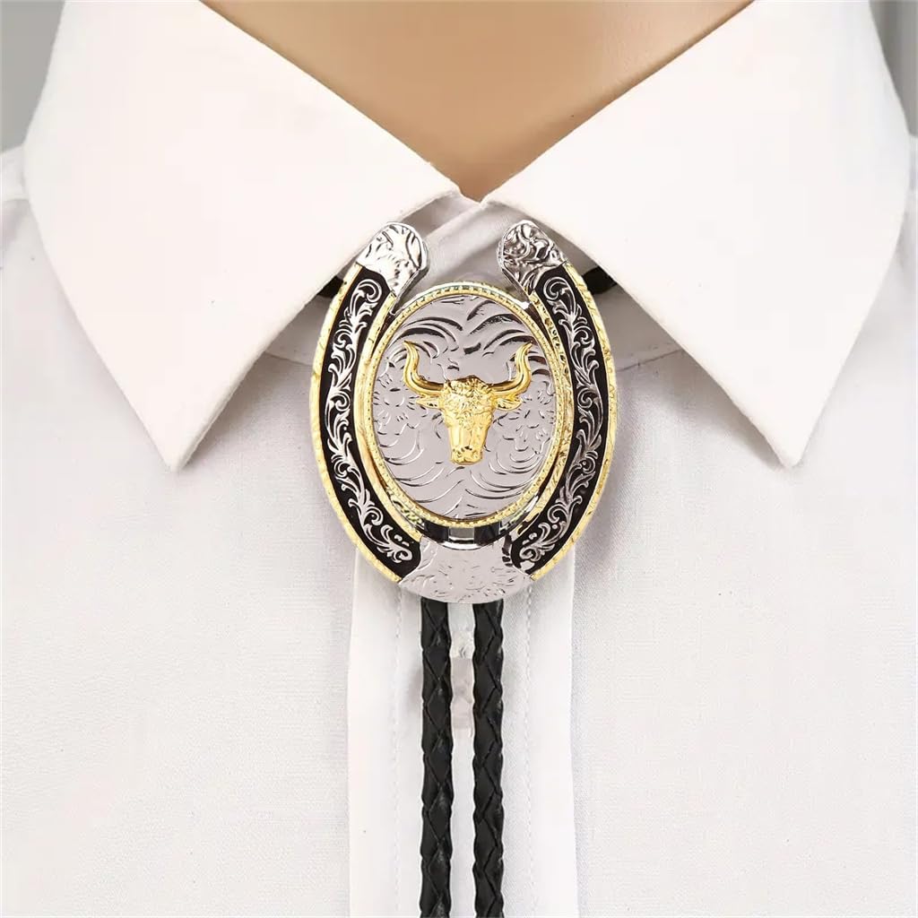 Snapklik.com : Bolo Tie For Men Gold Bull Bolo Tie Costume Cowboy ...