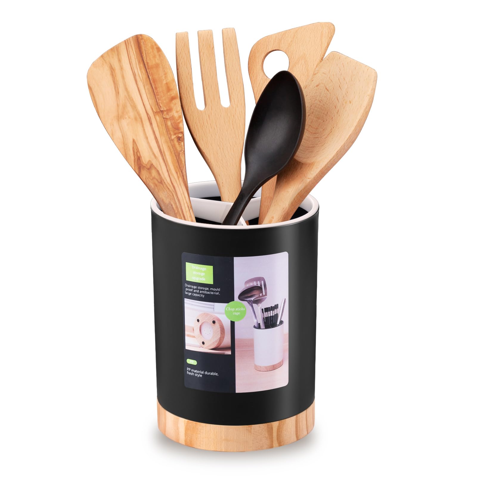 Amazon.com: Tiosamd Kitchen Utensil Holder Tableware Storage Bucket ...