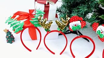 Amazon.com: 12 Pack Christmas Headbands, Fancy Elf Reindeer Antlers ...
