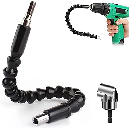 12PCS Right Angle Drill and Flexible Angle Extension Bit Kit 300MM ...