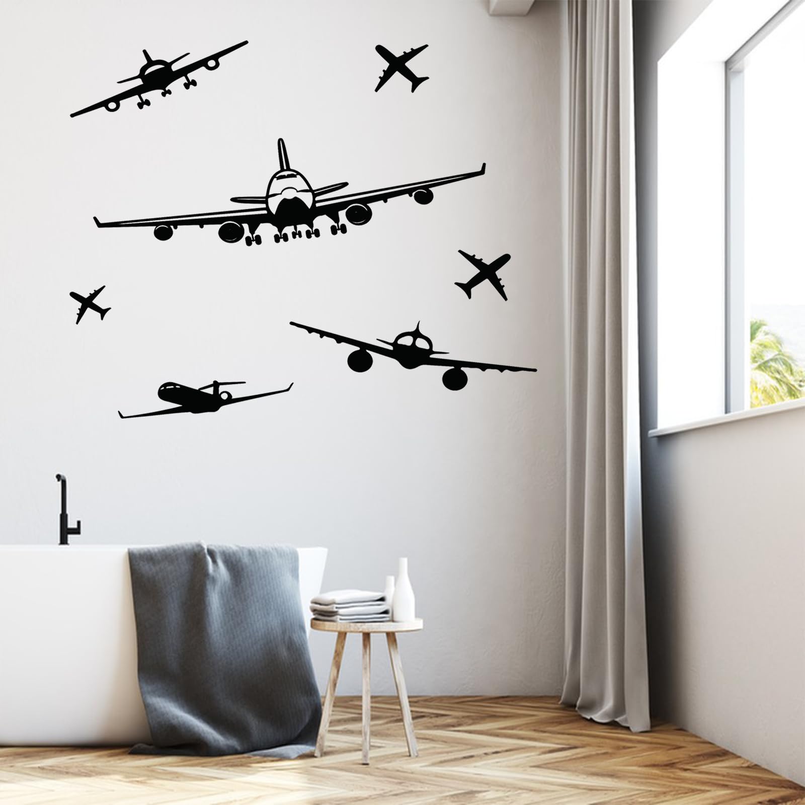 Bedroom Office Wall Sticker Airplane TOARTi Watercolor Airplane Wall ...