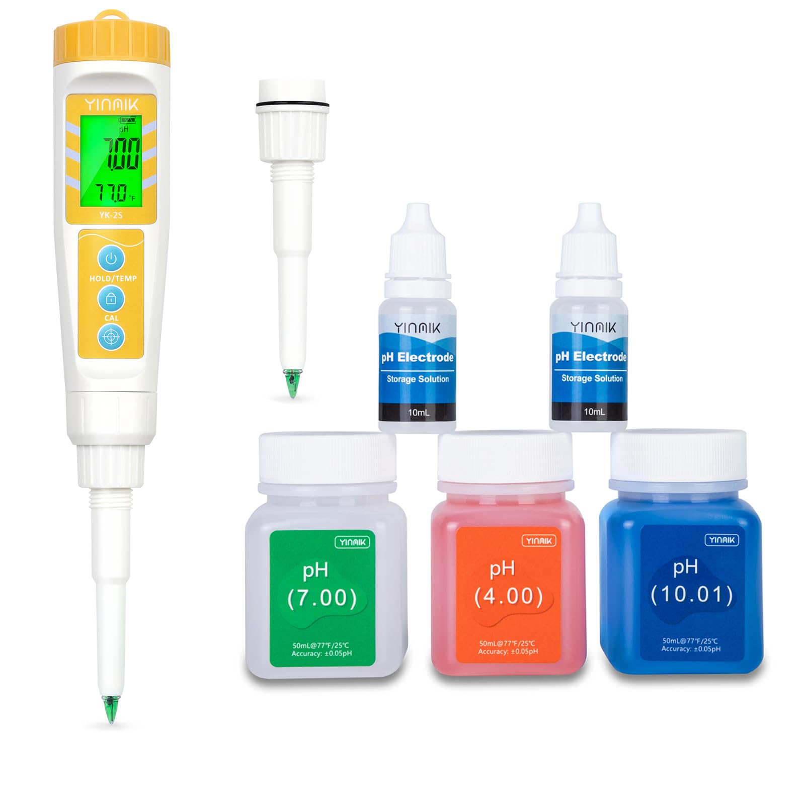 Food pH Tester with Extra pH Probe and pH Calibration Solution,2 * 10ml ...