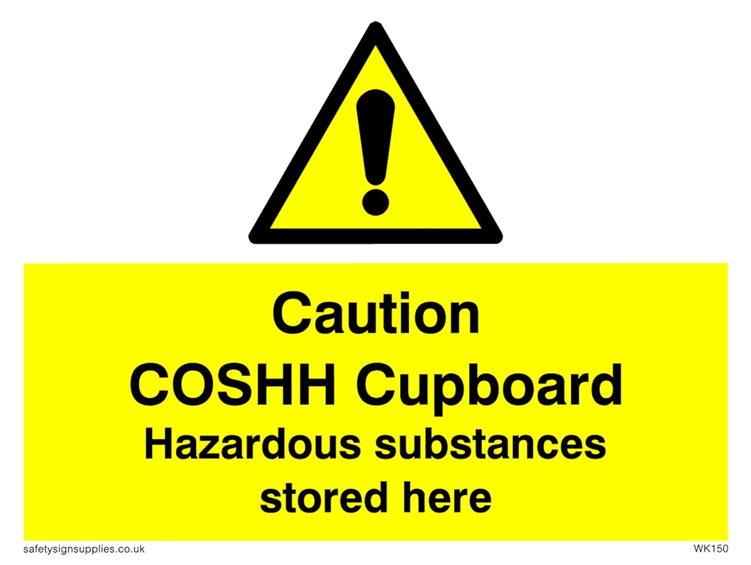 Pack of five – Caution COSHH CUPBOARD Sign – 100x75mm – A7L – BigaMart