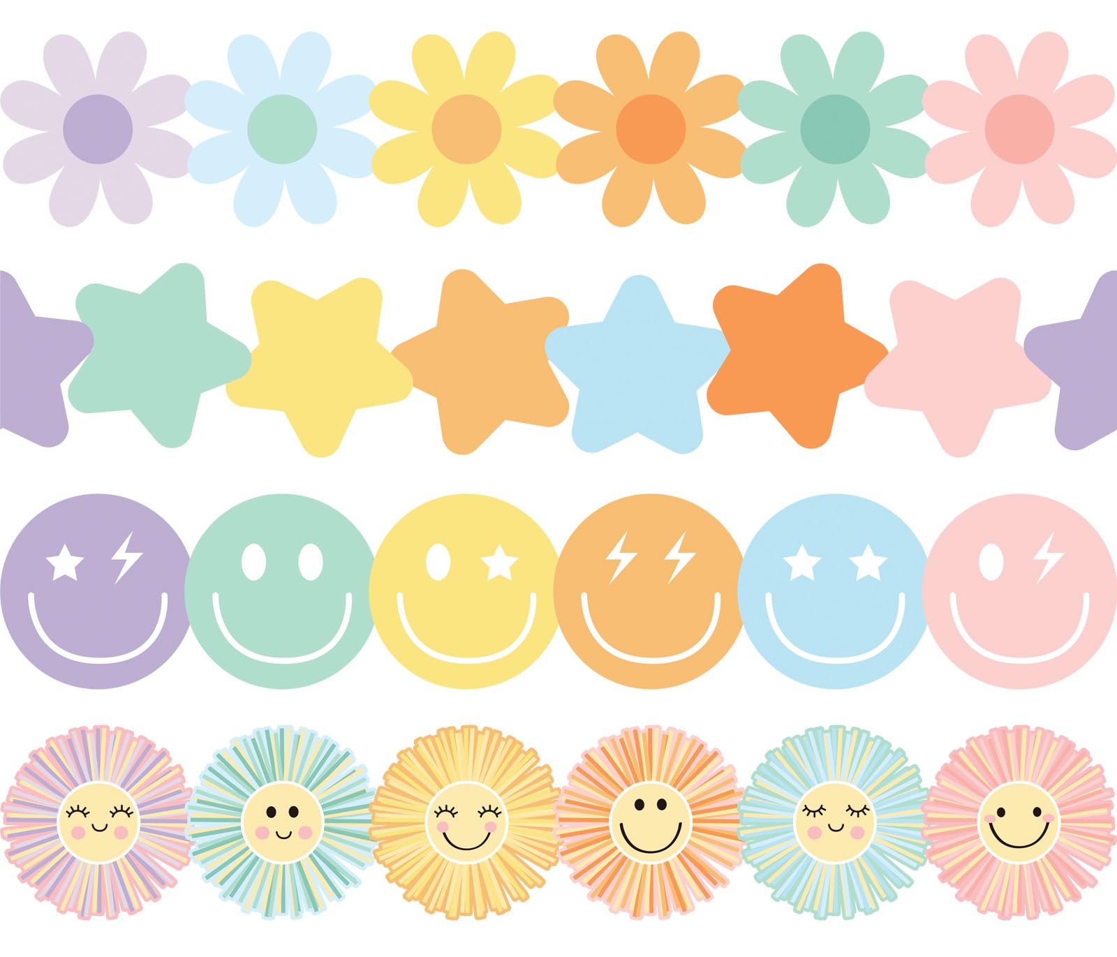 Amazon.com: Whaline 60Pcs Easter Bulletin Board Borders Spring Pastel ...
