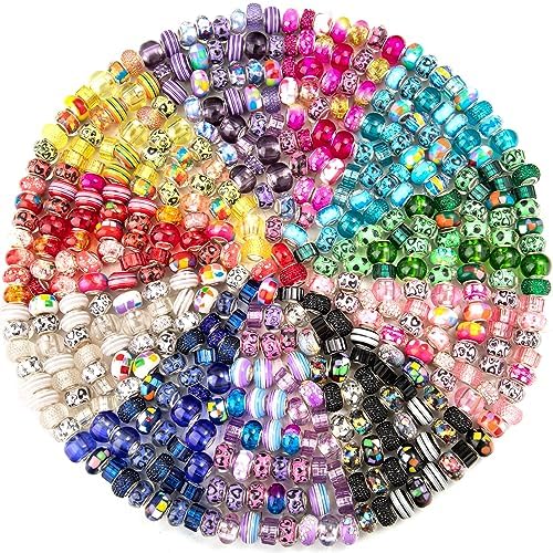 Amazon.com: Zyehxed 220Pcs European Large Hole Craft Beads - Mixed ...