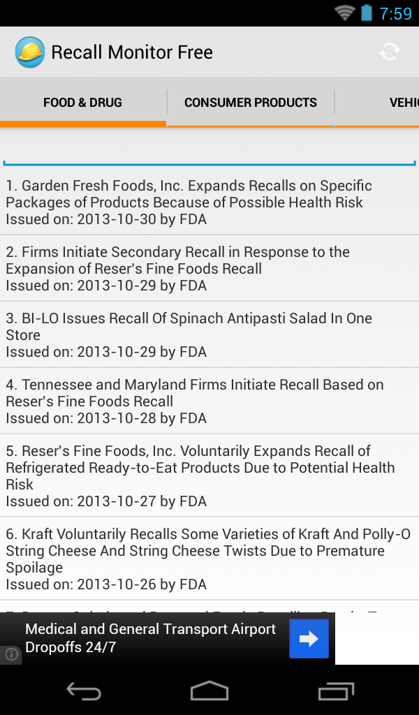 Recall Monitor Free - App on Amazon Appstore