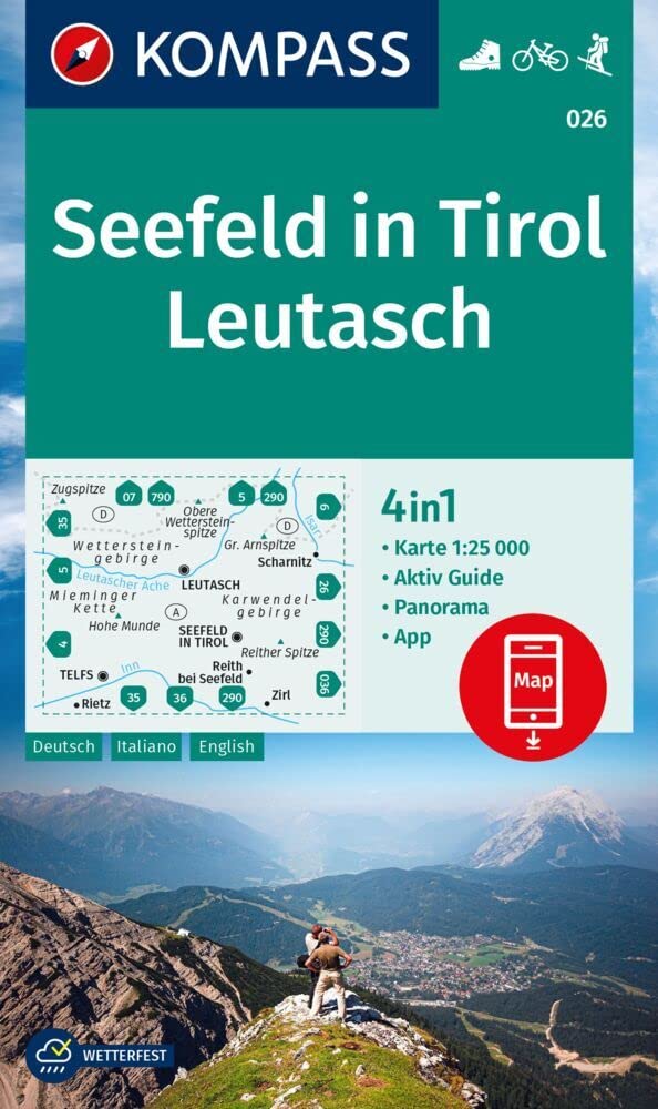 Seefeld inTirol / Leutasch D/I/E + Aktiv Guide (026): 4in1 Wanderkarte ...