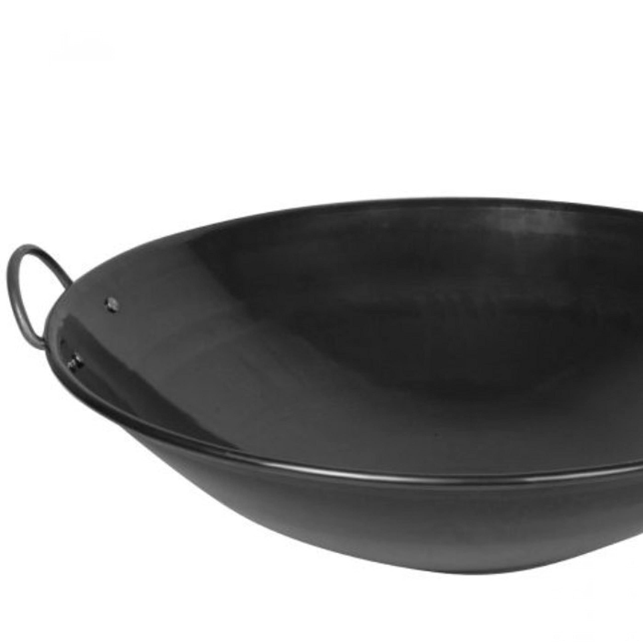 Snapklik.com : 19-inch Steel Curved Rim Wok- Stir Fry Pan For Chinese ...