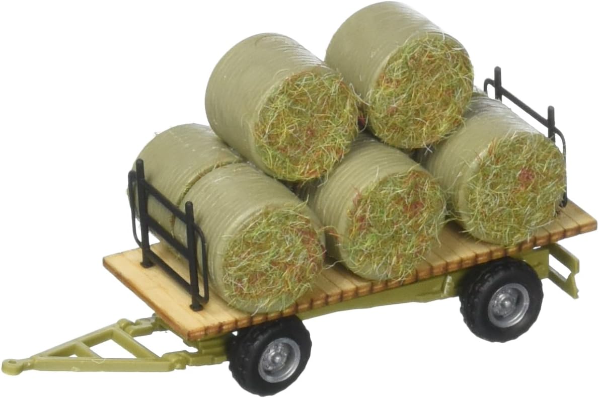 Amazon.com: Busch HO Scale Hay Trailer - Assembled - with Round Baled ...
