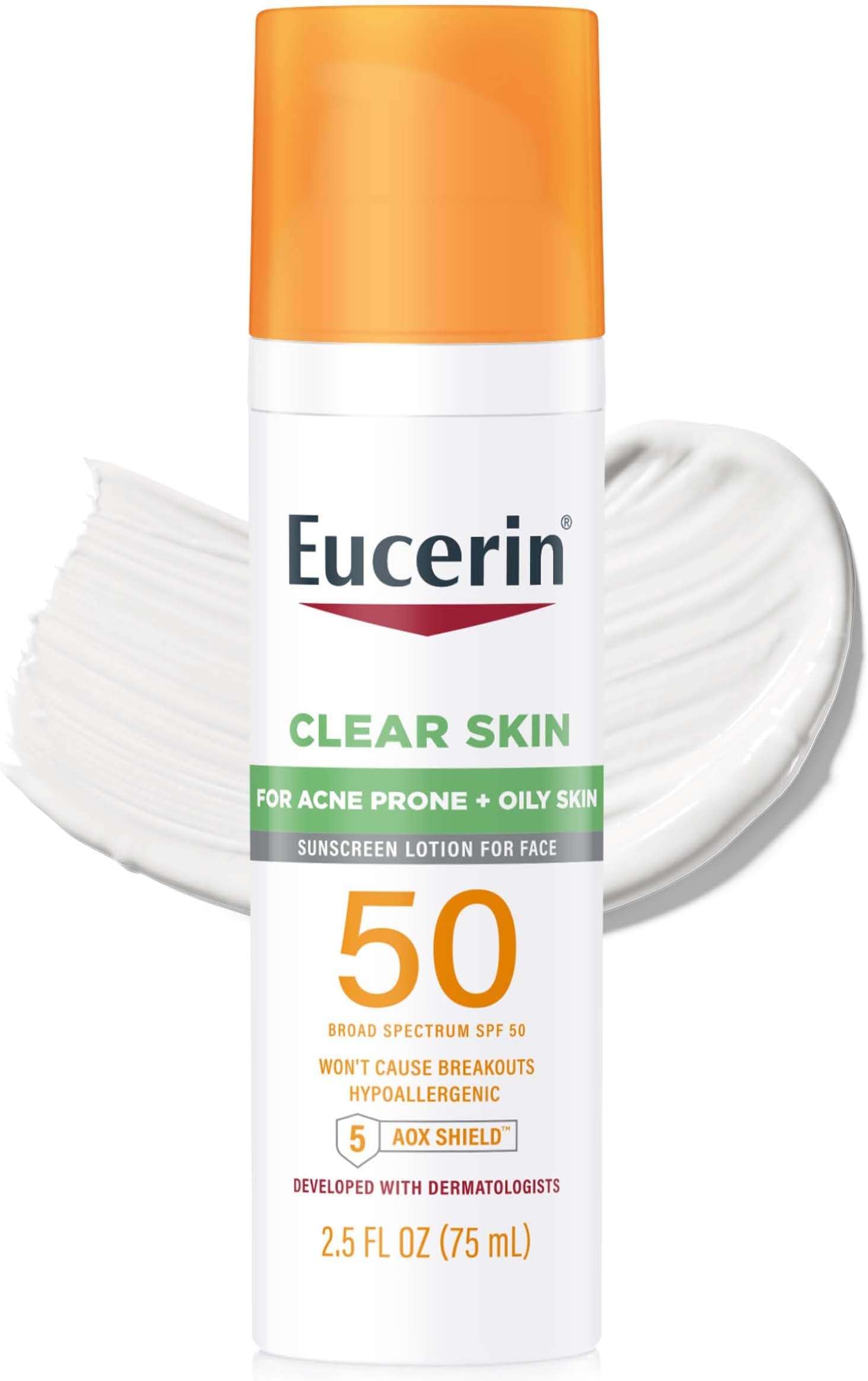 Amazon.com: Eucerin Sun Clear Skin SPF 50 Face Sunscreen Lotion ...
