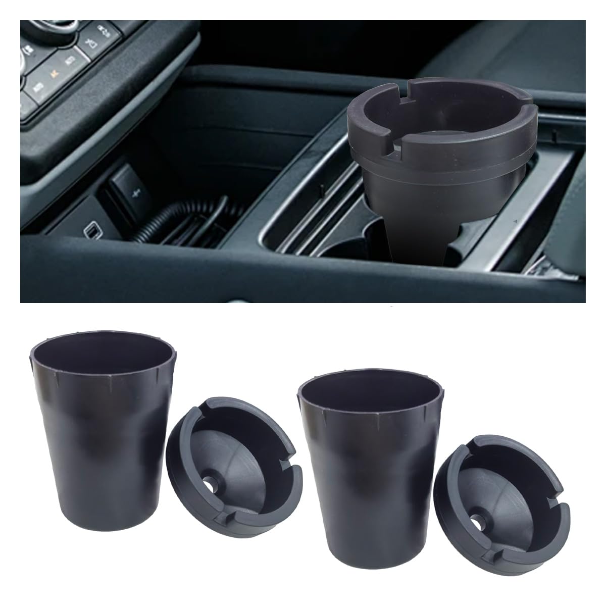 Amazon.com: Black Smokeless Car Ashtray with Lid, Portable Jumbo Butt ...