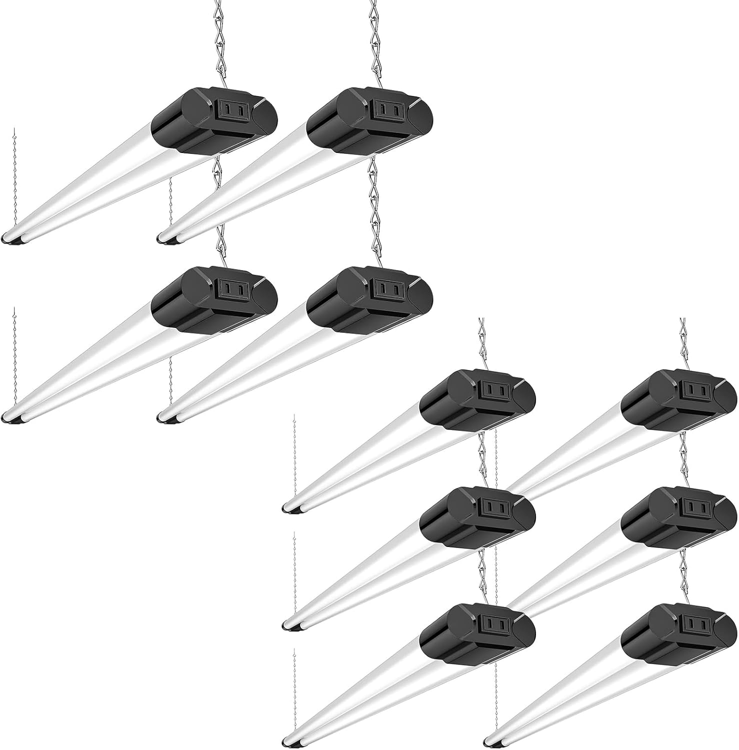 BBOUNDER 10 Pack Linkable LED Utility Shop Light, 4400 LM, 6500K Cool ...