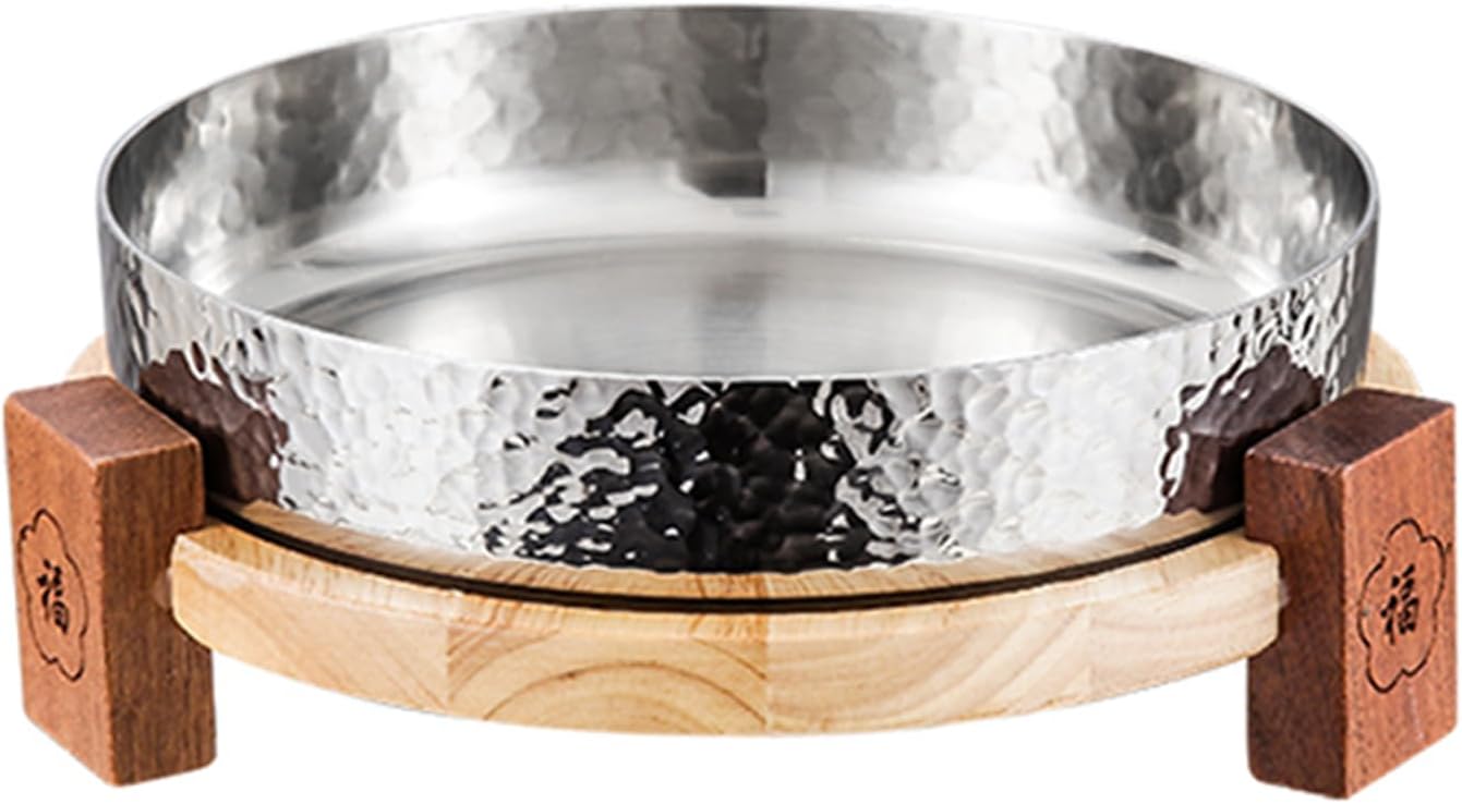 Amazon.com | Commercial 304 Stainless Steel Steak Plates with Wooden ...