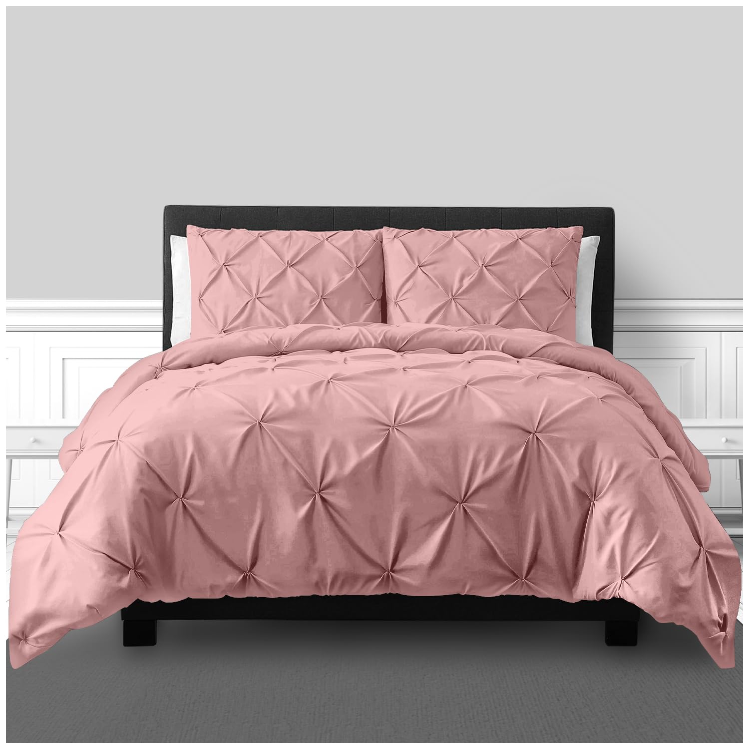 GC GAVENO CAVAILIA Pinch Pleated Double Bedding Set, Diamond Pleat ...
