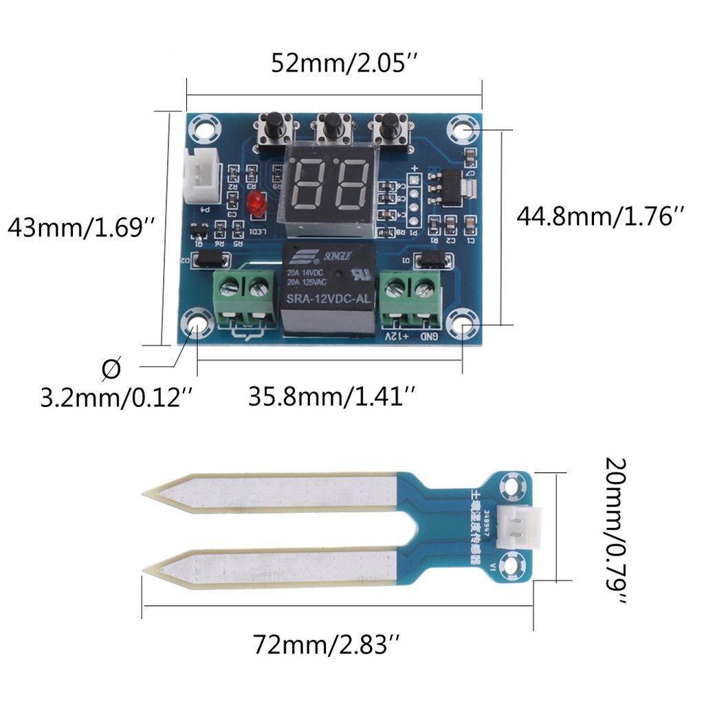 12V Soil Humidity Controller Smart Soil Moisture Sensor - 5-Pack ...
