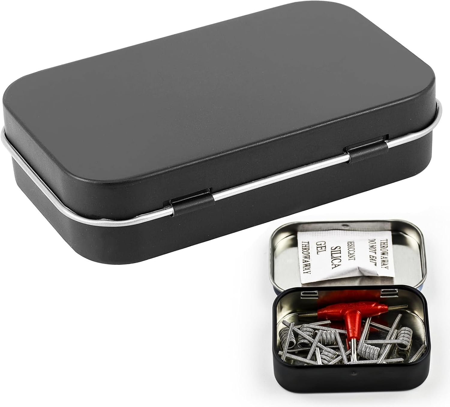 halit 1 Pack Black Small Tins With Lids,Small Tin, Metal Tins With Lids, Storage Tin, Storage ...