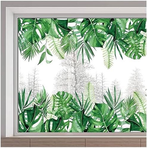 Amazon.com: GORGECRAFT 118x39cm Large Green Leaf Window Stickers ...