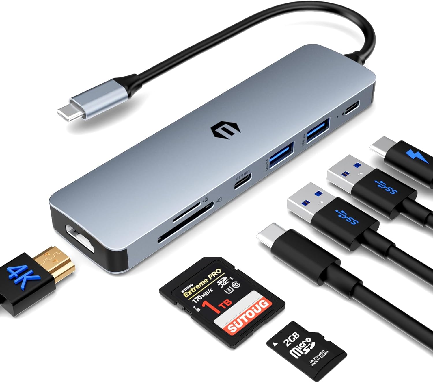 Amazon.com: USB C Hub, TOTU 7 in 1 Laptop Docking Station,USB C Docking ...