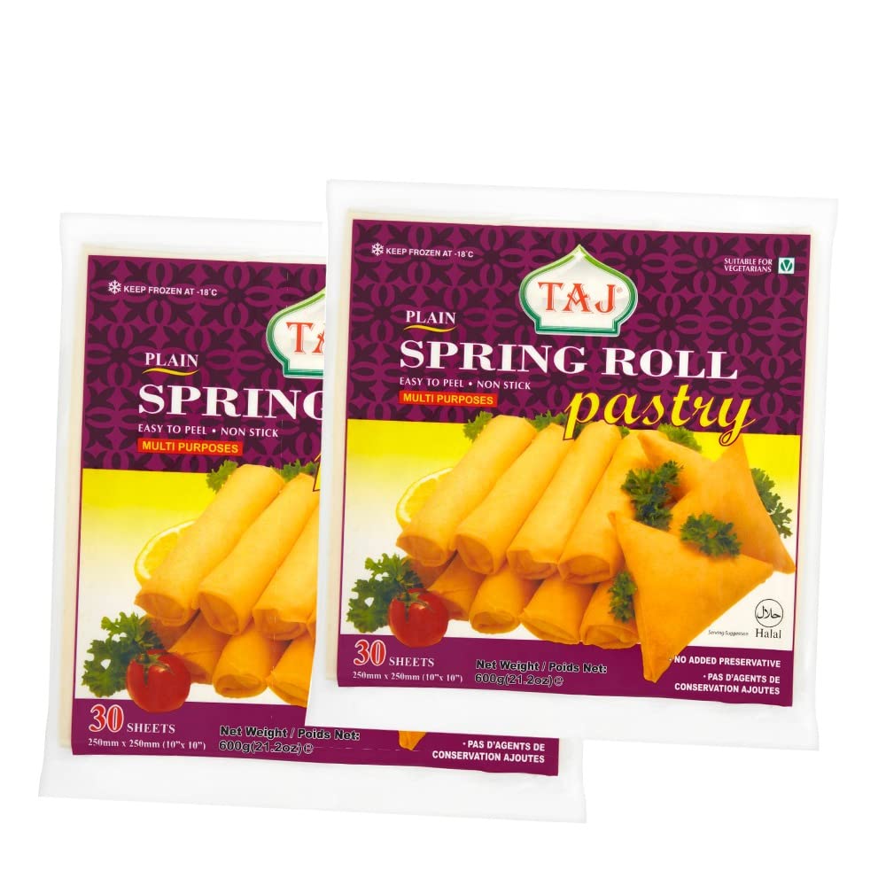 veenas TAJ Spring Roll Pastry | 10/'' | 600G | Frozen | Spring Home ...