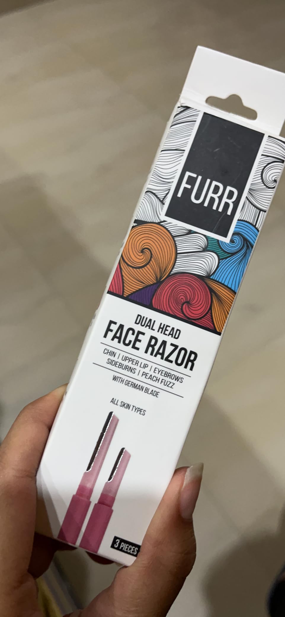 FURR Face & Eyebrow Razor for Women Facial Hair with Dual Blade Head 3N ...