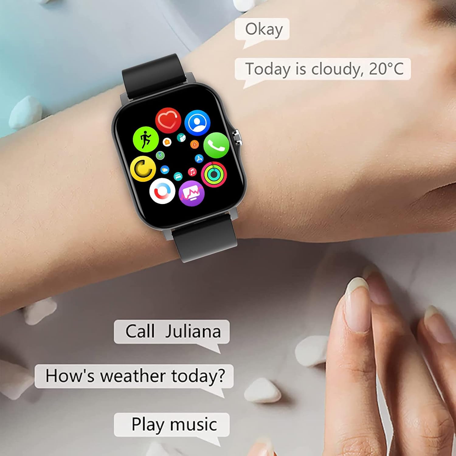 ZZWXWA Reloj Bluetooth Talk Smart Watch de 17 pulgadas pantalla táctil ...