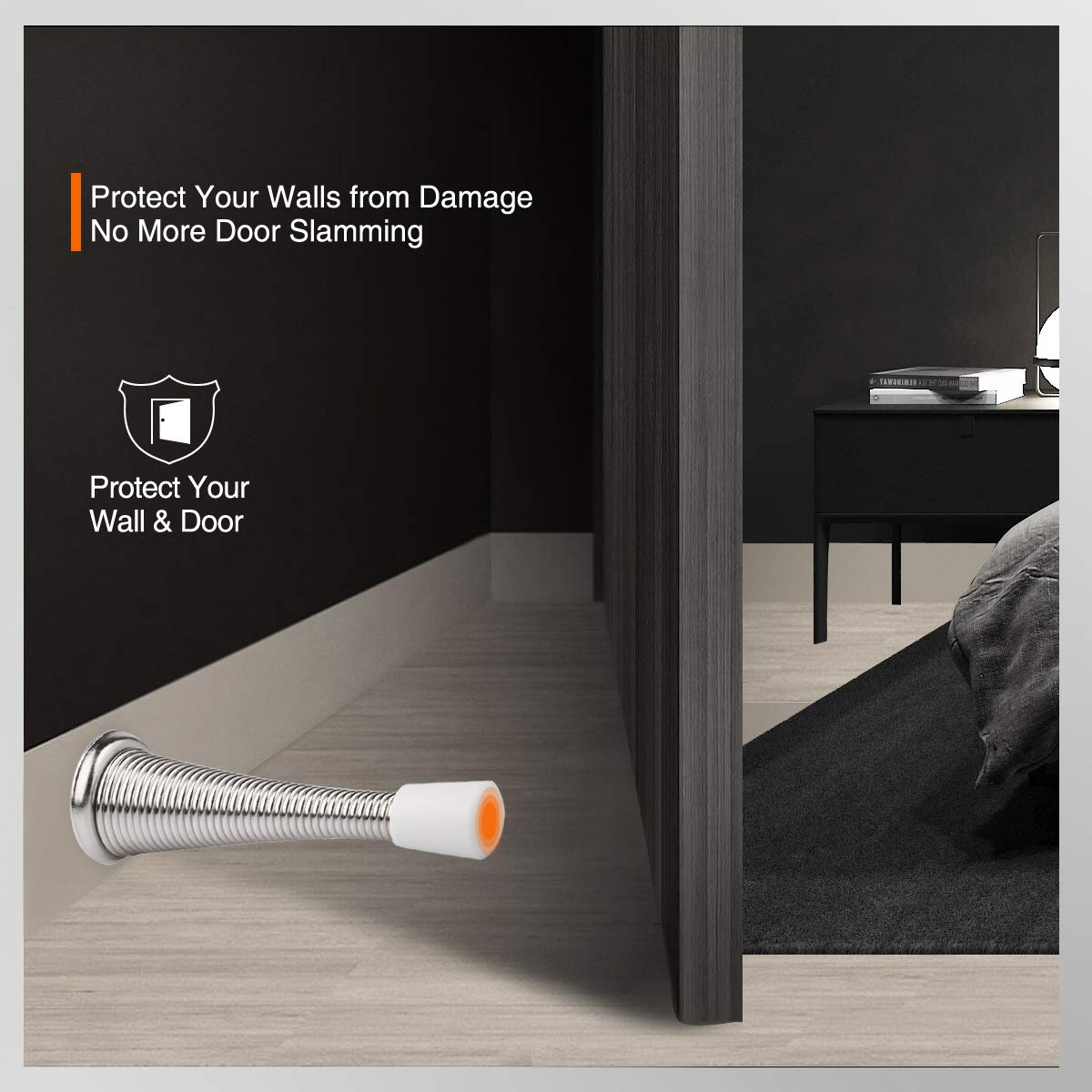 Snapklik.com : KOVOSCH 6 Pack Upgraded Spring Door Stoppers Brushed ...