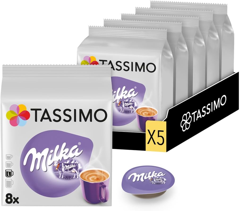 Tassimo Milka Hot Chocolate Pods x8 (Pack of 5, Total 40 Drinks ...