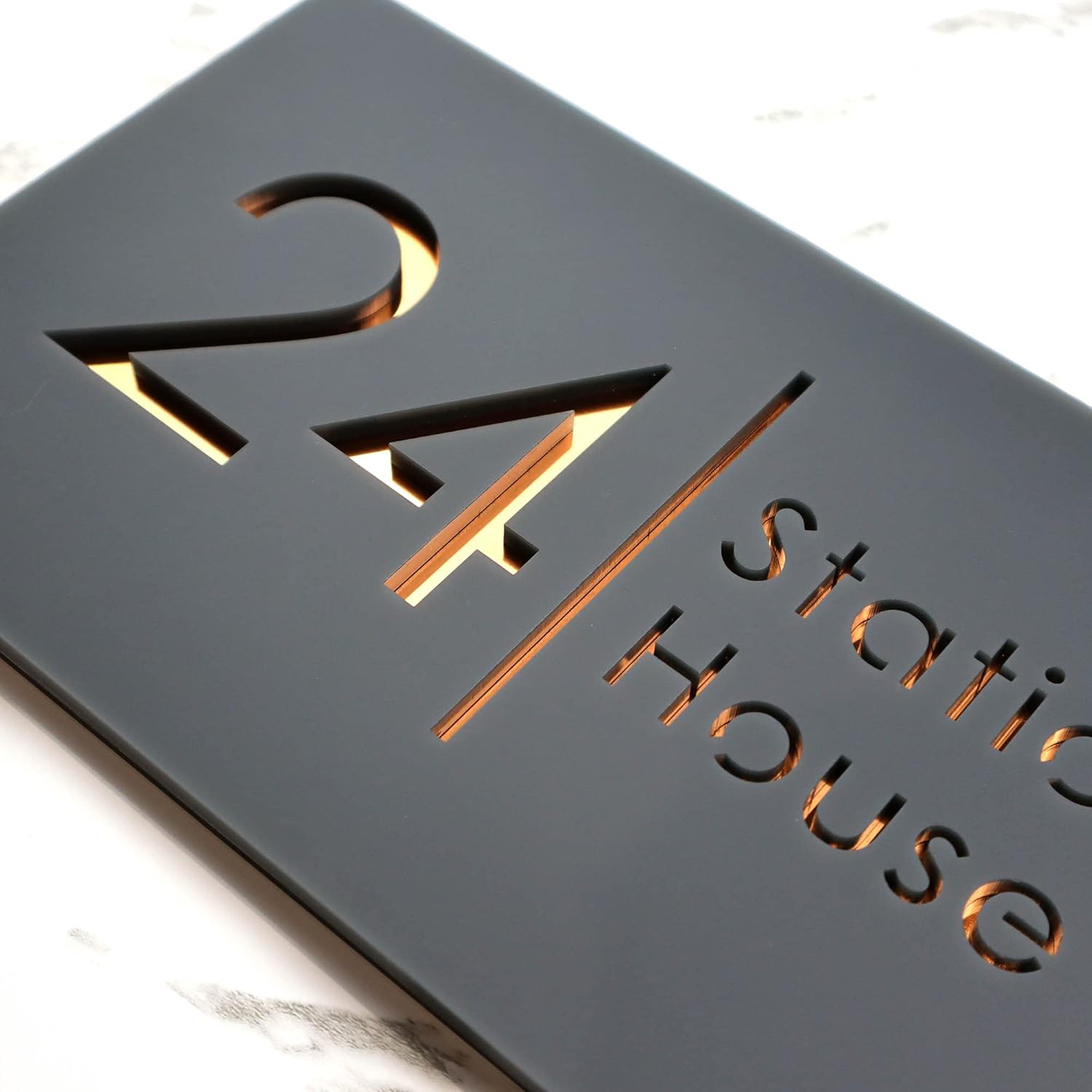 K Smart Sign | Bellissima H2 | Laser Cut Matt Gray (Anthracite RAL7016 ...