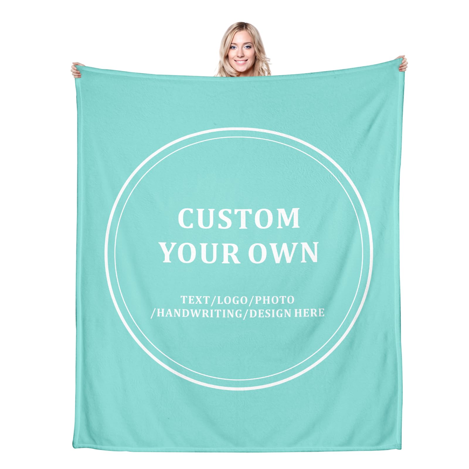 Amazon.com: Personalized Logo Text Blanket, Custom Photo Design Throw ...