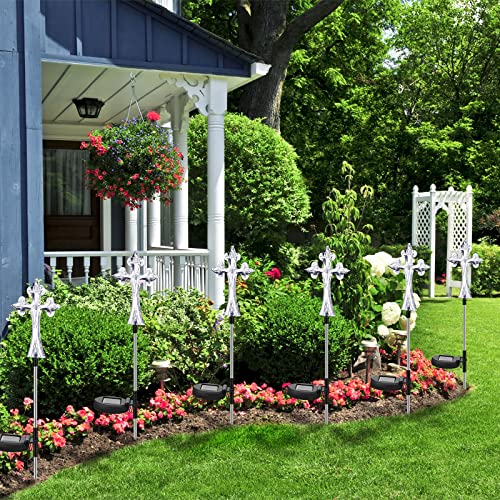 Snapklik.com : Riakrum 4 Piece Solar Cross For Cemetery Grave Memorial ...