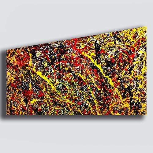 printerland.it Quadro Moderno Soggiorno POLLOCK Jackson Giallo Rosso ...
