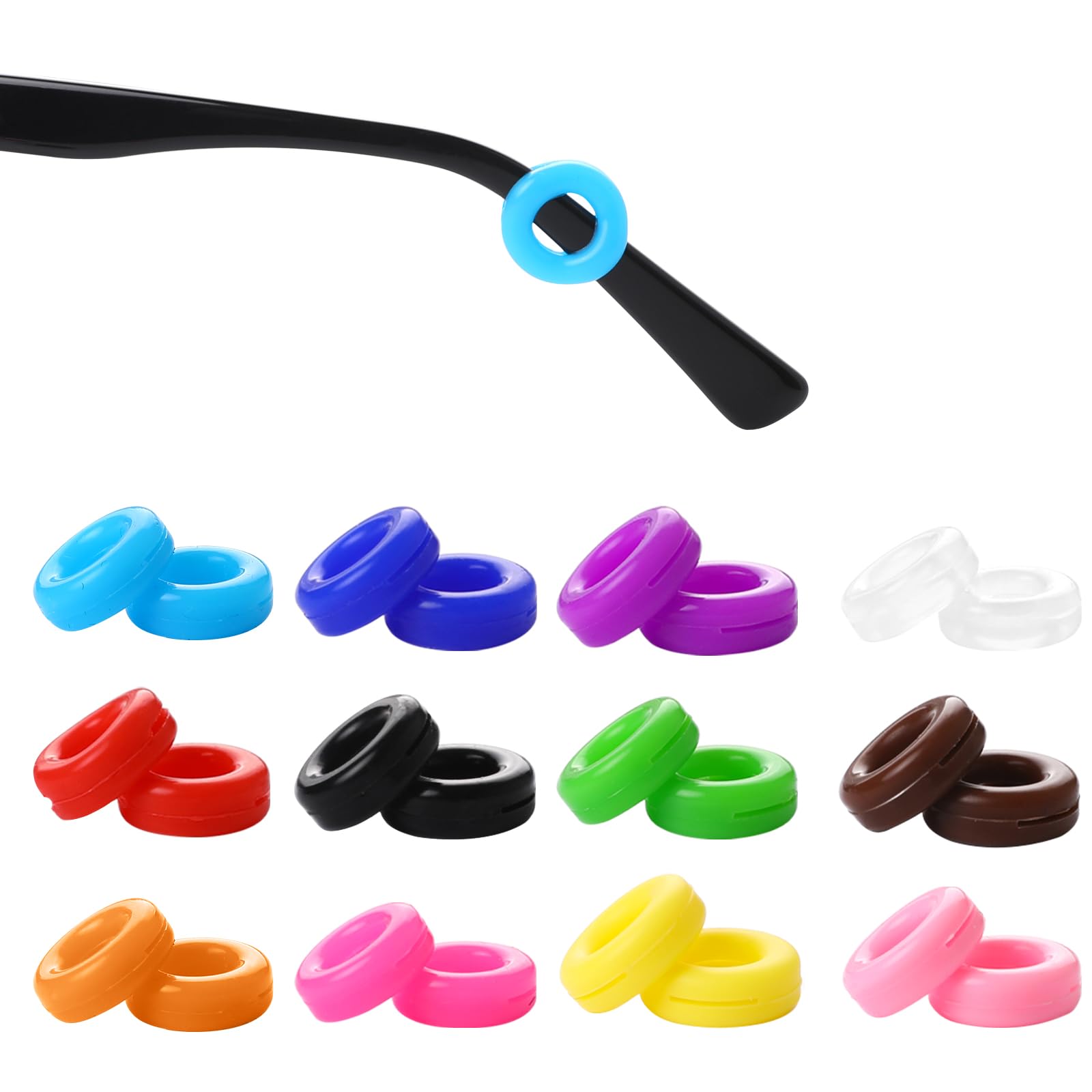 Amazon.com: 24 Pcs Silicone Glasses Ear Grip Eyeglass Temple Tip Sleeve ...
