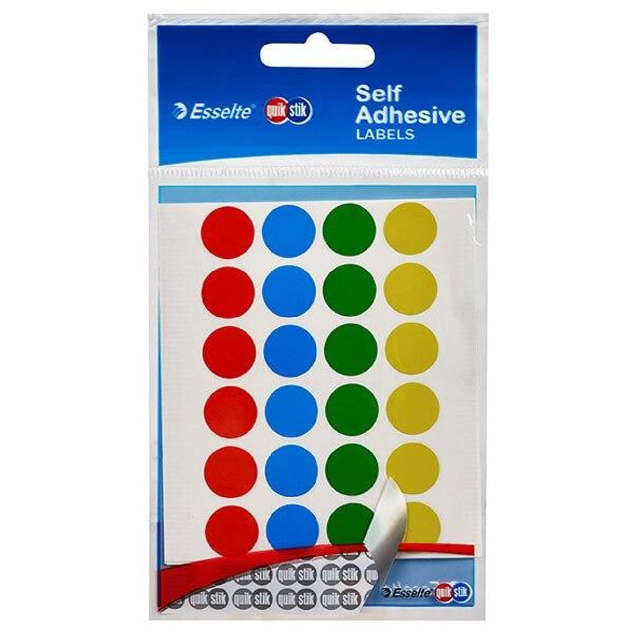Quikstik Permanent Circle Label Hangsell, Assorted, 14 mm (112 Pieces ...