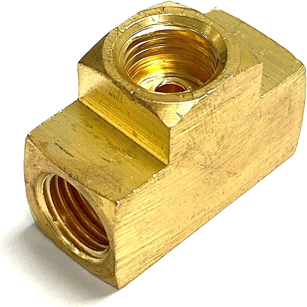 Amazon.com: Inline Tube Replacement For Brass Tee, 3an Male to 3/8"-24 ...