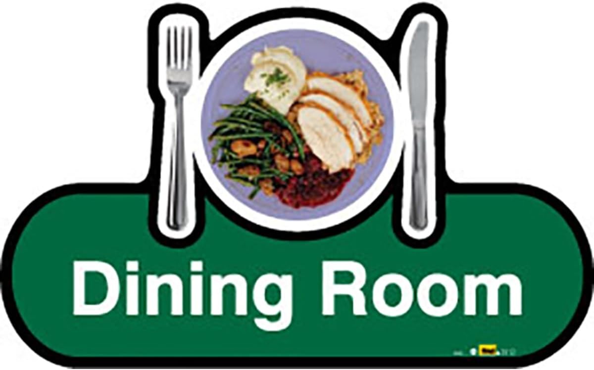 Amazon.com: Dementia Friendly Dining Room - Green Sign -480mm Wide Slim ...