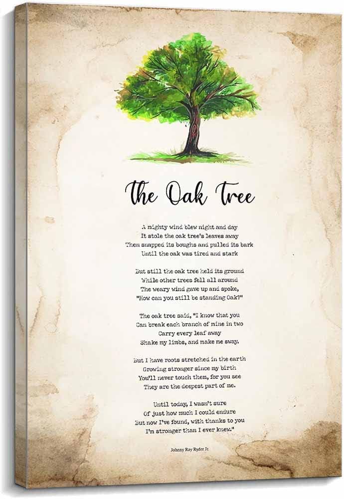 Amazon.com: The Oak Tree Poem Wall Art Inspirational Quotes Posters for ...