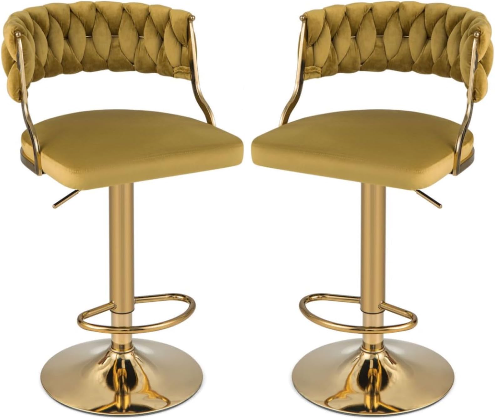 COSTWAY Bar Stools Set of 2, 360°Swivel Height Adjustable Kitchen ...