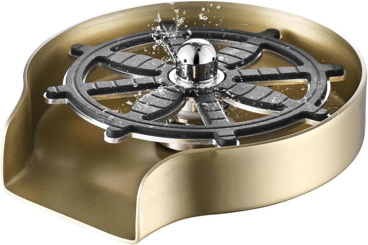Amazon.com: Vanbus Cup Washer for Sink Gold, Upgraded 360 Degree Glass ...